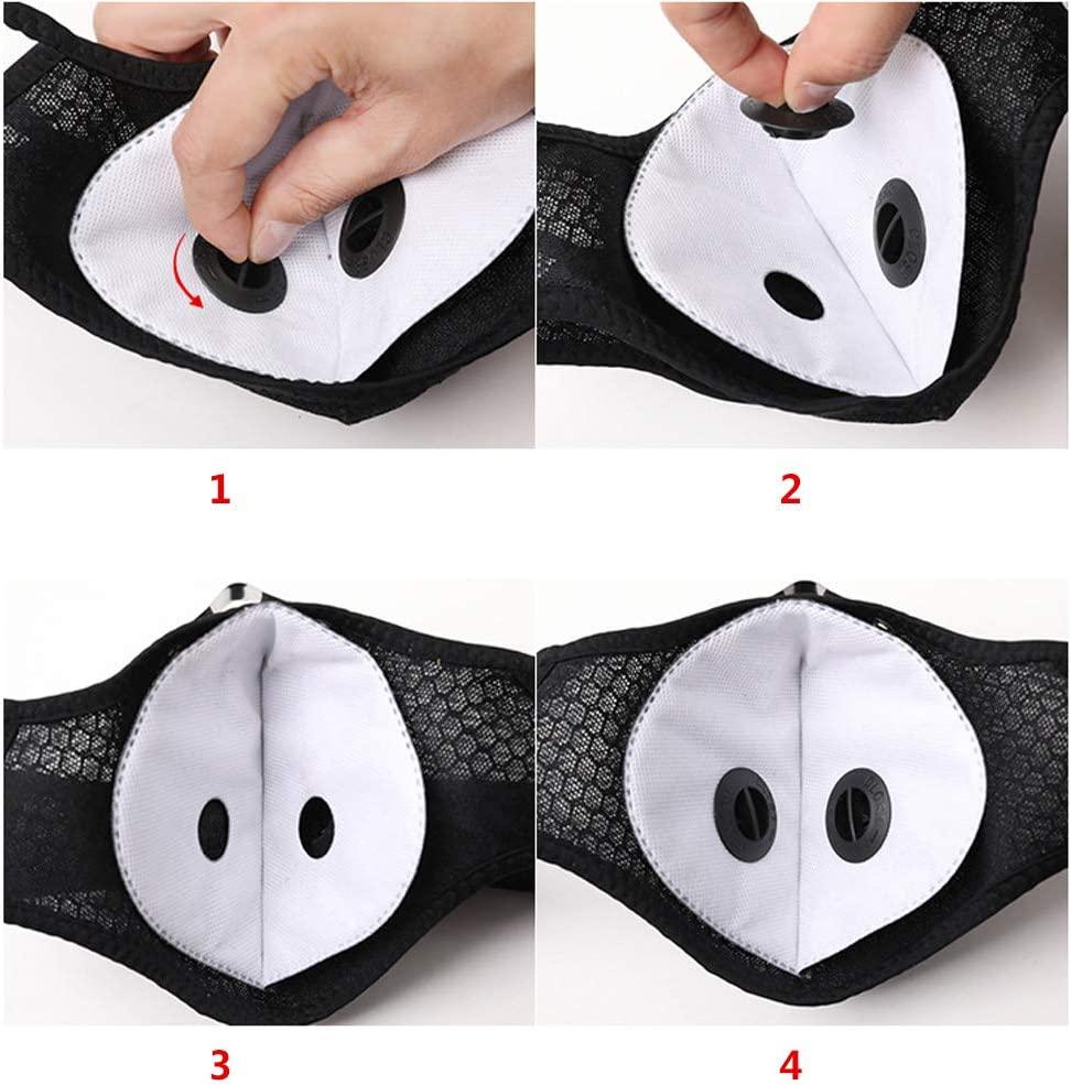 Face Mask with 10 Carbon Filters, 6 Breathing Valves - Dust Face Mask 1 ...