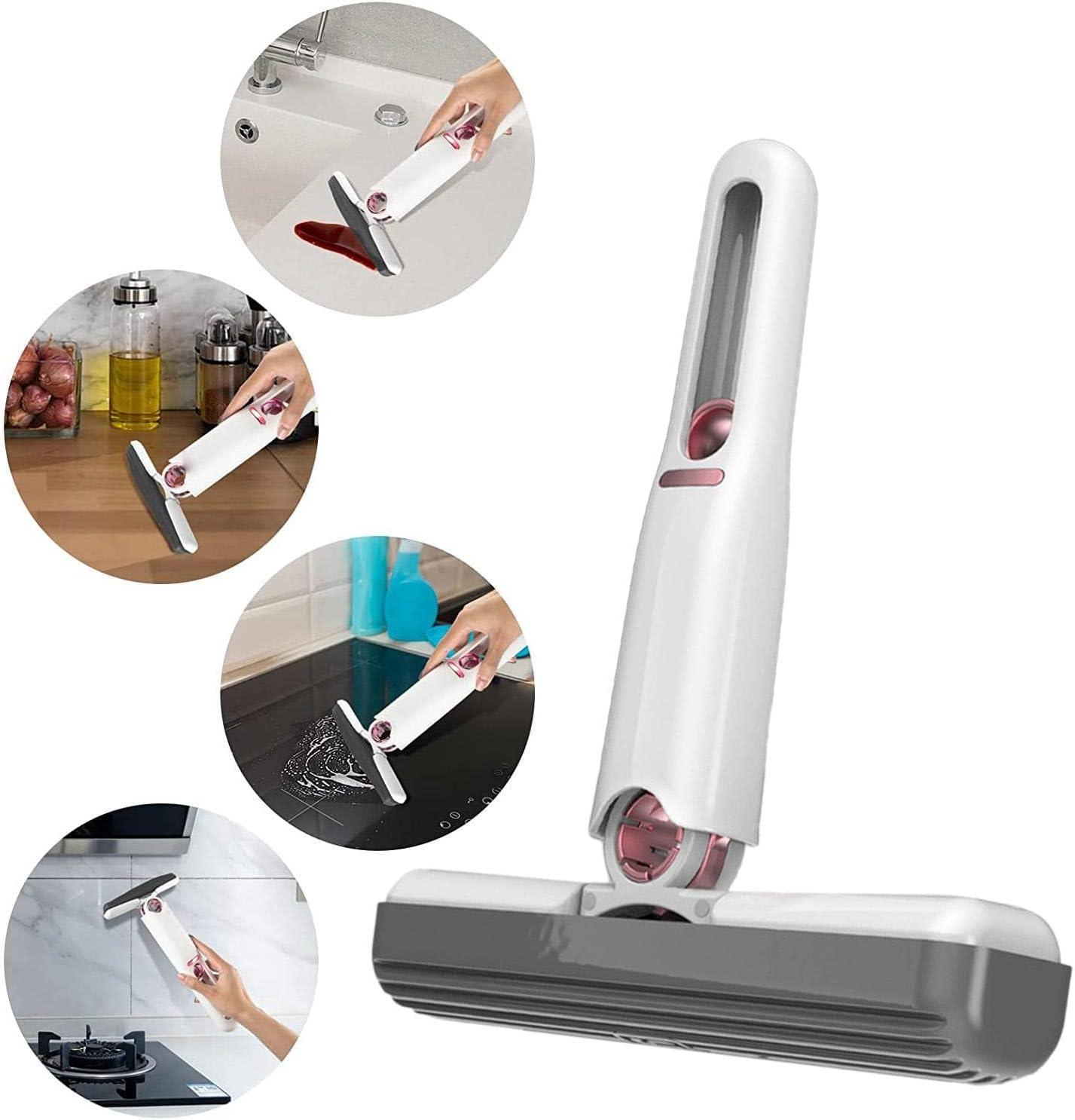 Mini Mop - Mini Portable Short Mop Self-Squeeze Glass Wiper | Wet and ...