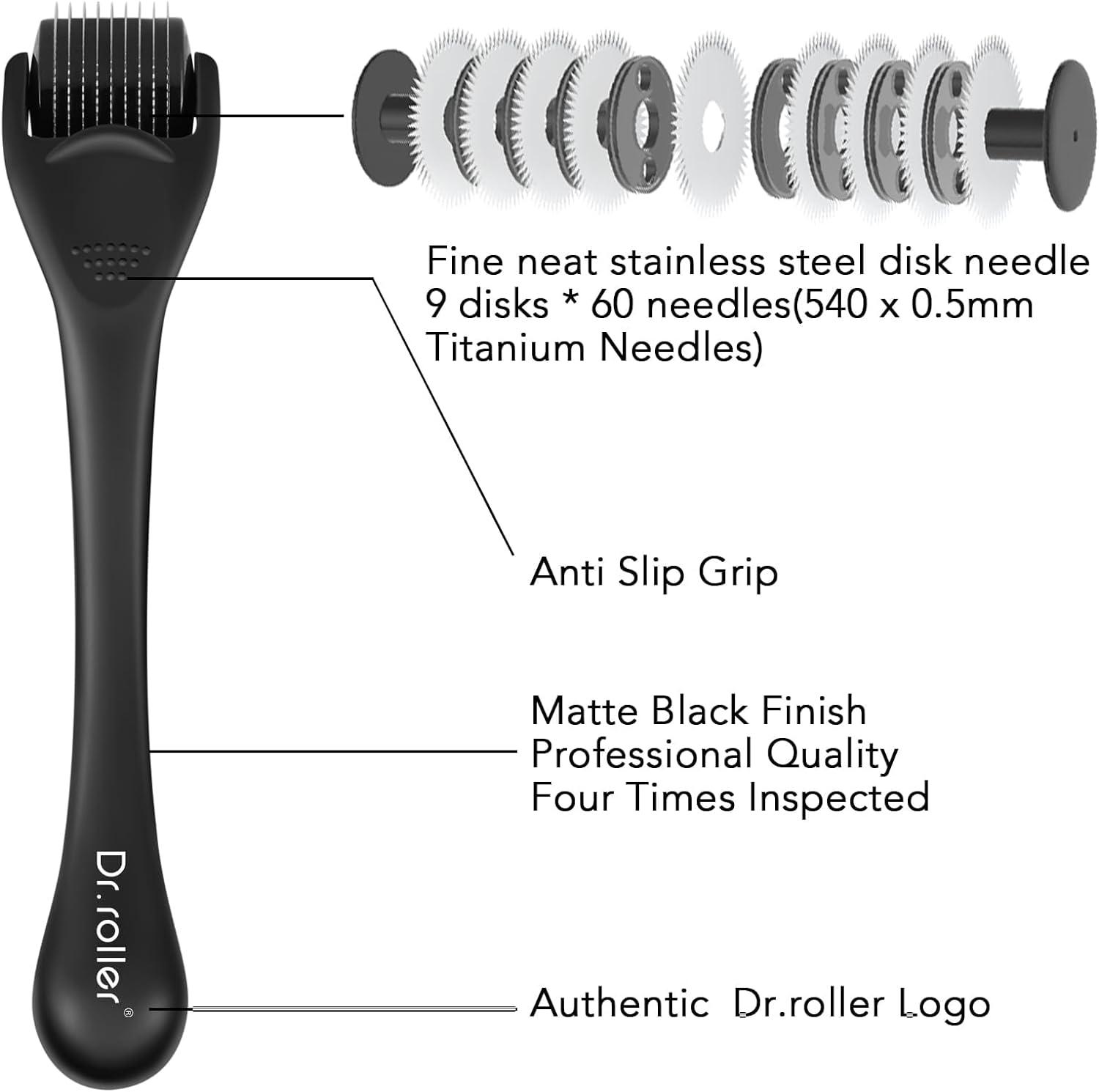 Dr.roller Beard Growth Roller - 540 0.5mm Titanium Micro Needles for ...