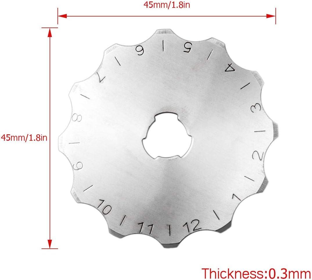 Abuff 45mm Serrated Rotary Cutter Blades Set - 10 Pcs with Storage Case ...
