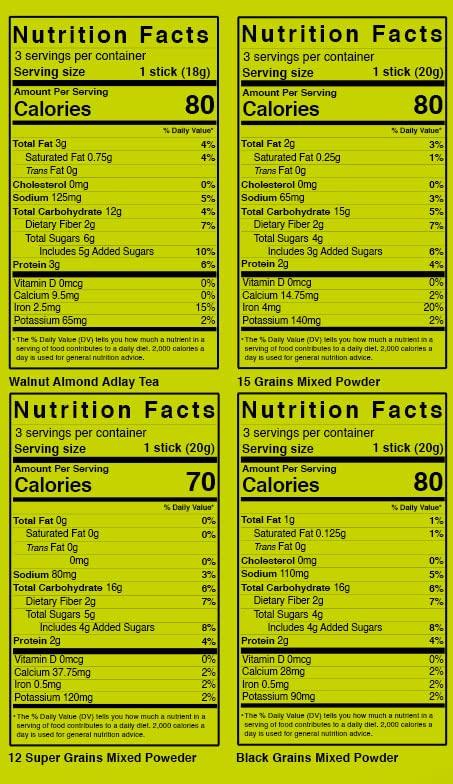 Multi Grains Mixed Powder Sampler - 12 Sticks - 3 Flavors - Organic and ...