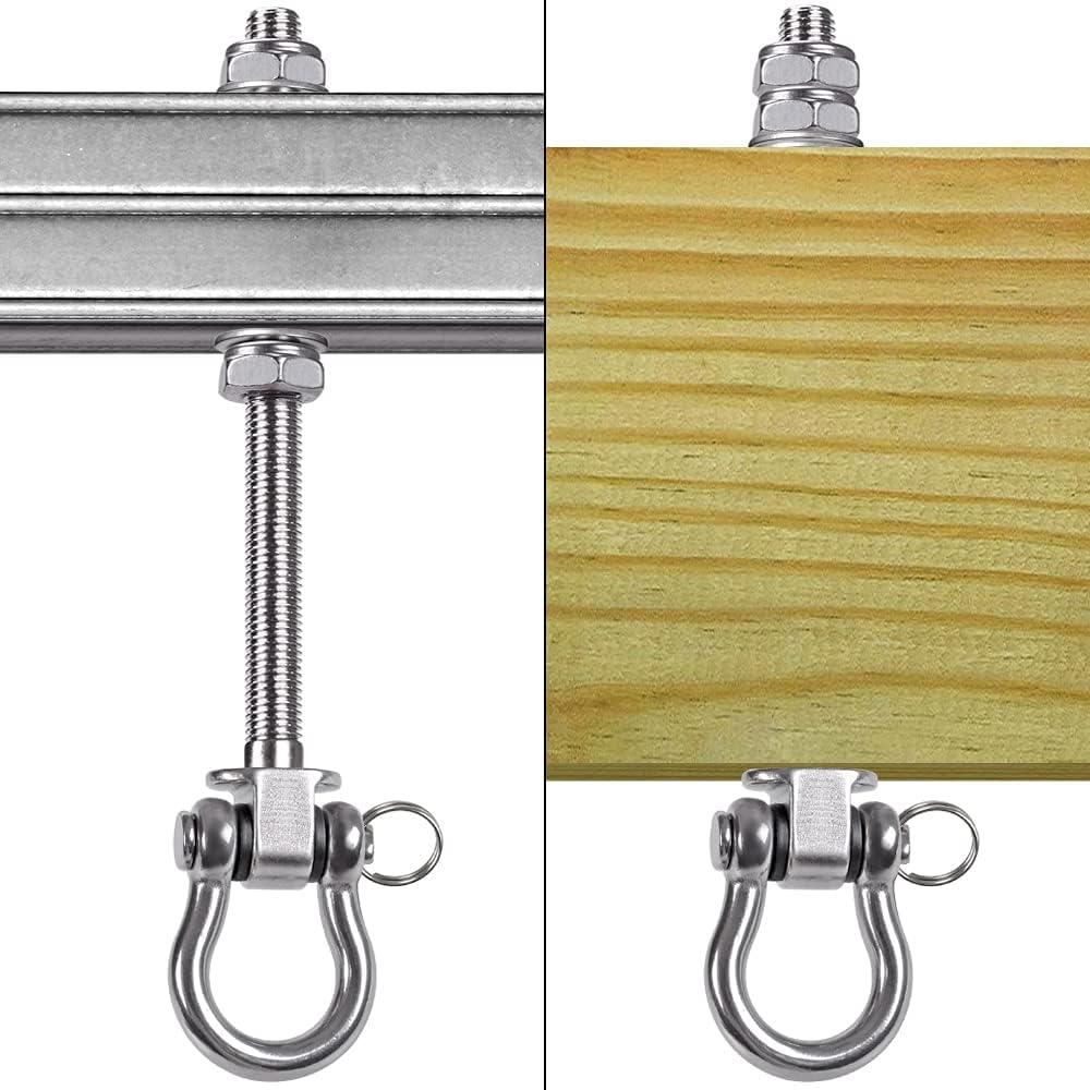 SELEWARE 6 Pack Swing Hanger Set - Heavy Duty Stainless Steel Swing ...