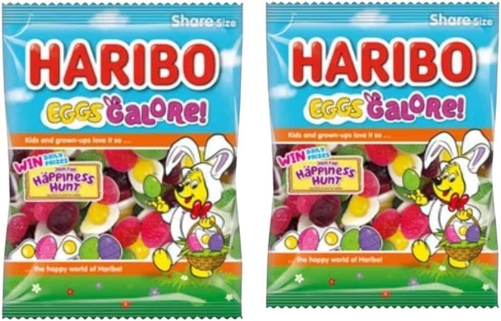 2 x Haribo Eggs Galore Multipack 160g- Egg Hunt Sharing Bag- Easter Egg ...