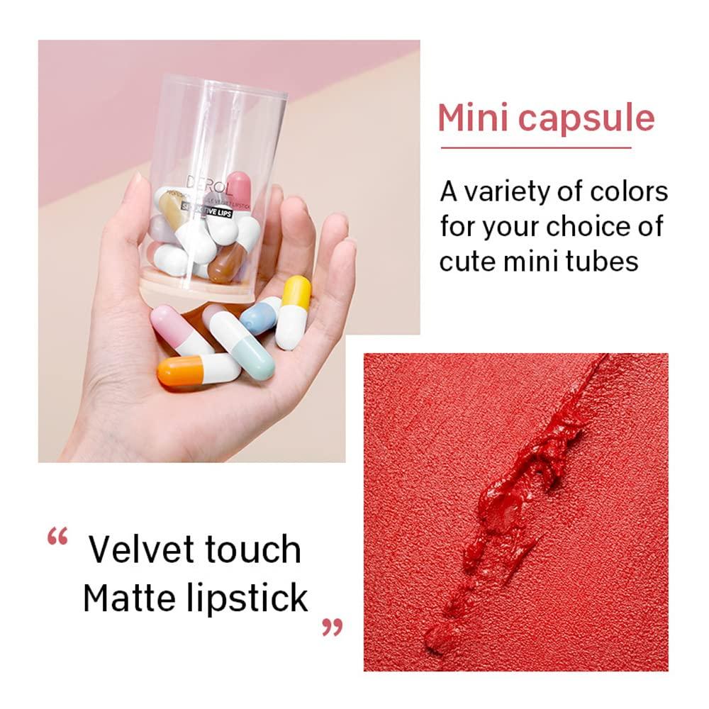 SWETIYOU Mini Matte Lipstick Capsules Set - 16 Pcs Cute Waterproof Long ...