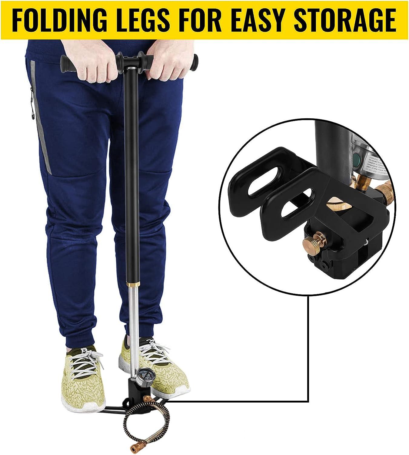 4500PSI Stirrup Pump VEVOR - 3 Stage PCP Airgun Pump 4500PSI With Gauge ...
