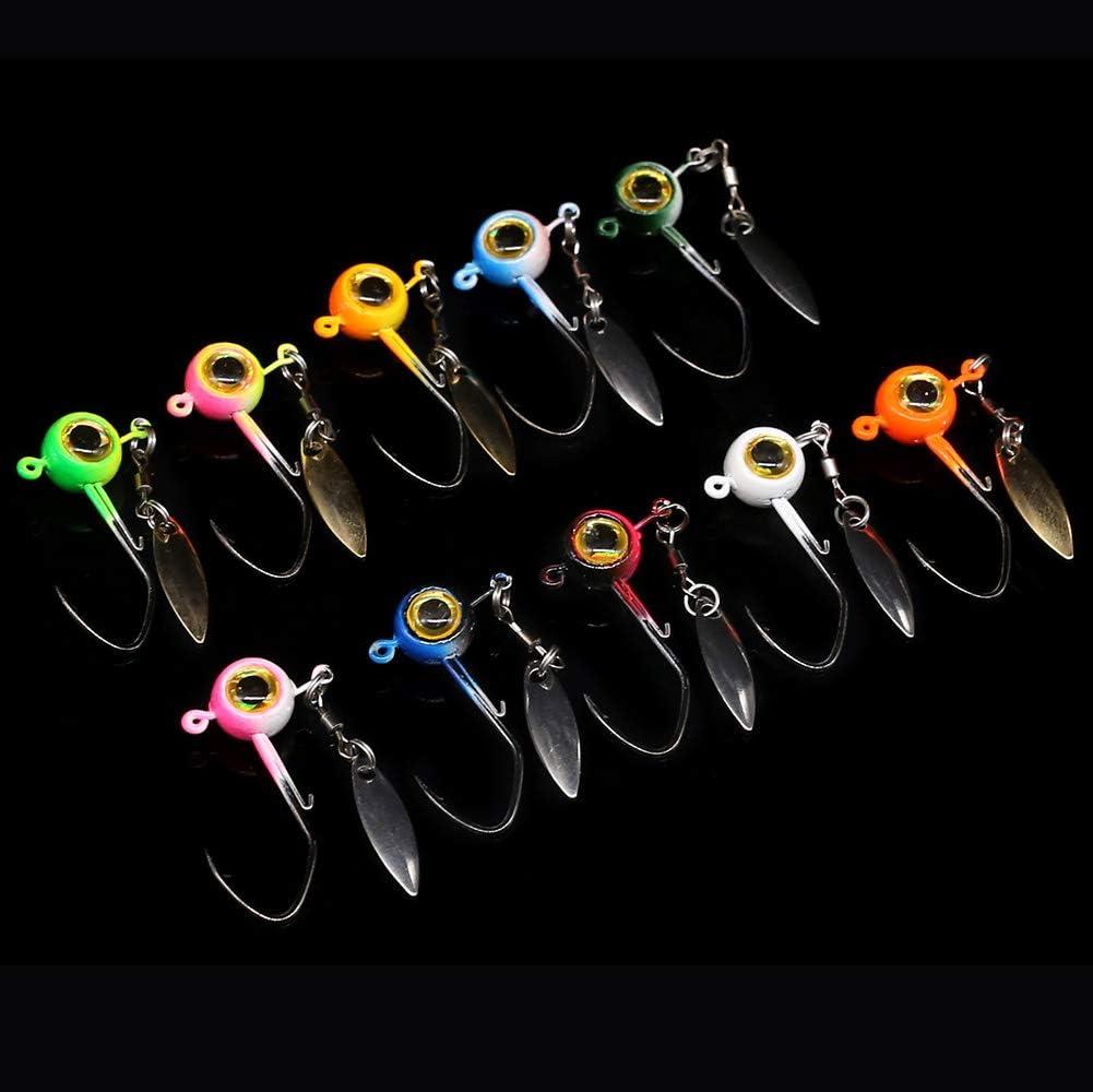 Crappie Jig Heads Kit with Underspin Spinner Blade - 30 Pack, 1/8 1/16 ...