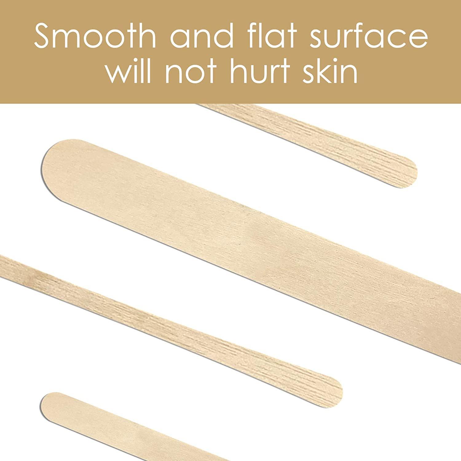 Birch Waxing Applicator Sticks - 400 PCS for Hair Removal, Eyebrow ...