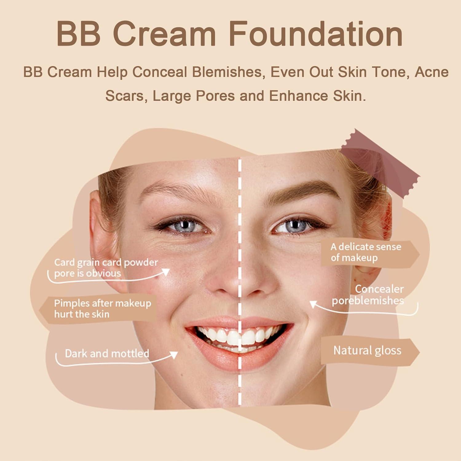 SPF50+ BB Cream Tinted Moisturizer for Women | Hydrating Sunscreen with SPF | Even Skin Tone ...