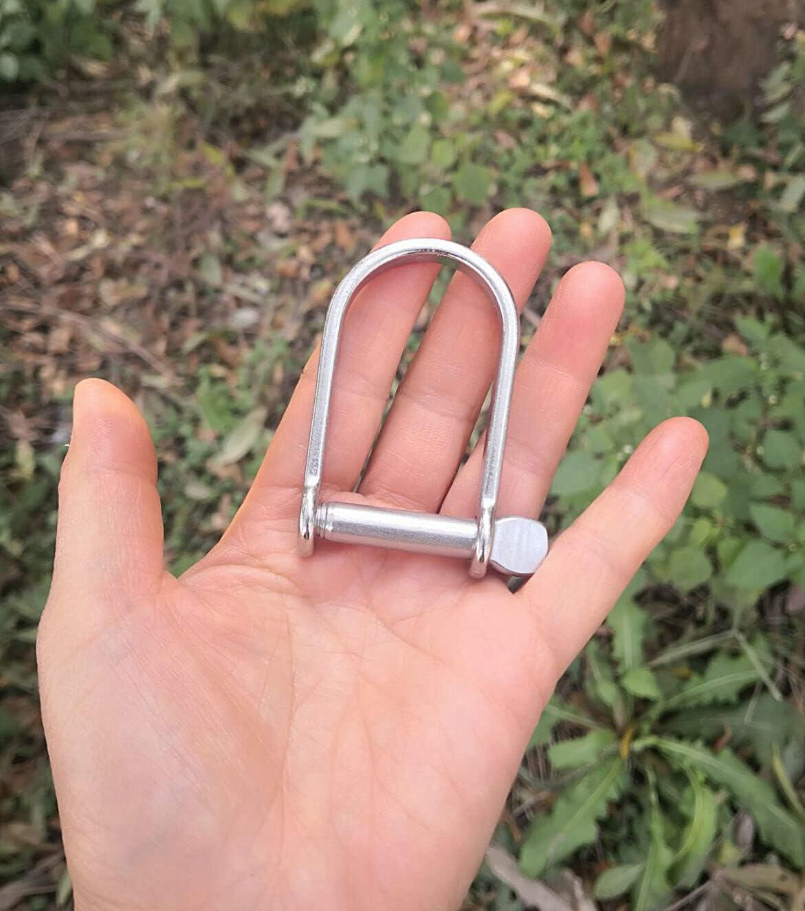 JY-MARINE Stainless Steel 316 5/16 Flat D Ring Shackles - Pack of 4 ...