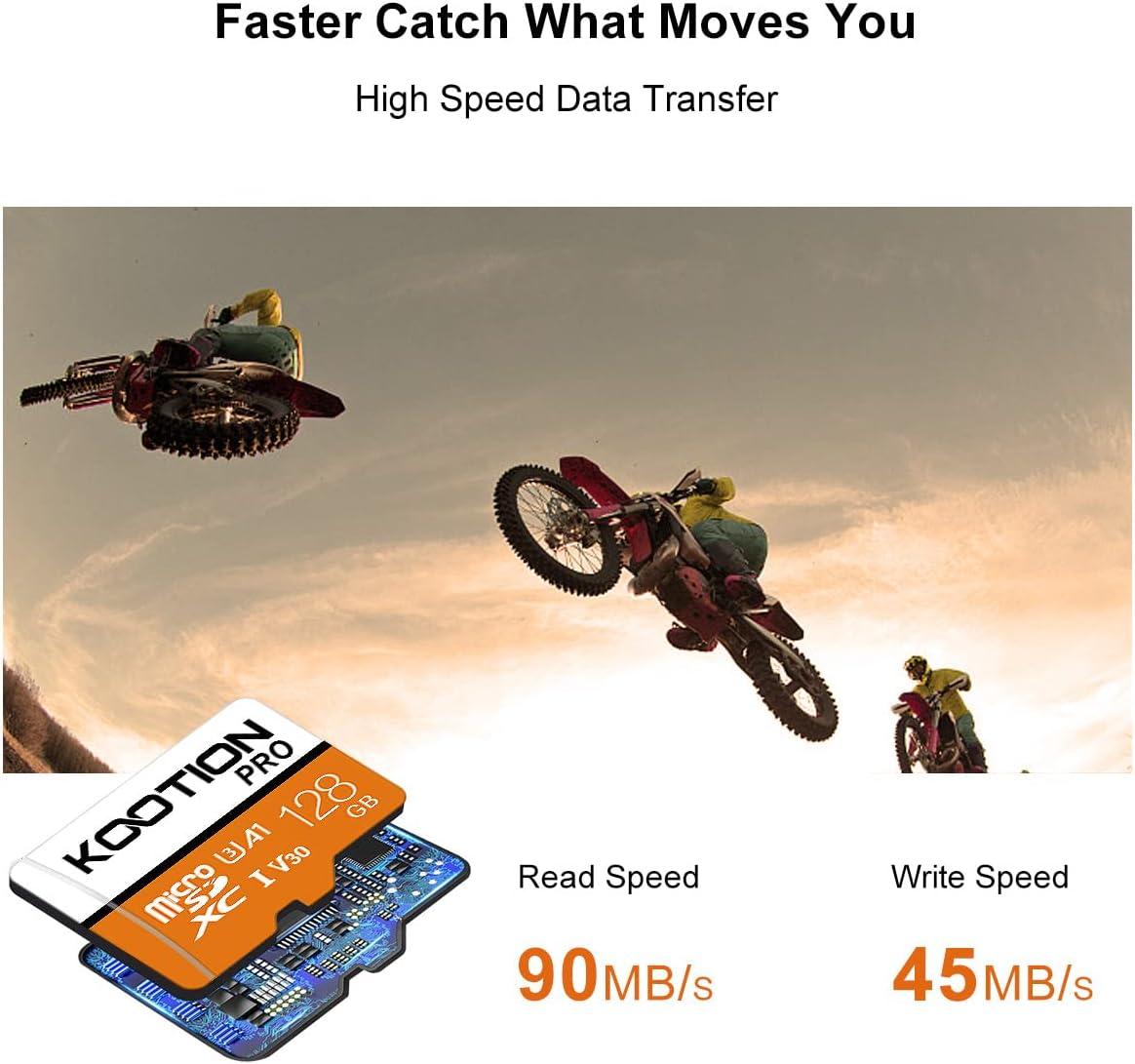 KOOTION 128GB Micro SD Card - High Speed TF Card 128GB Ultra Micro SDXC Memory U3 Card - R Flash ...