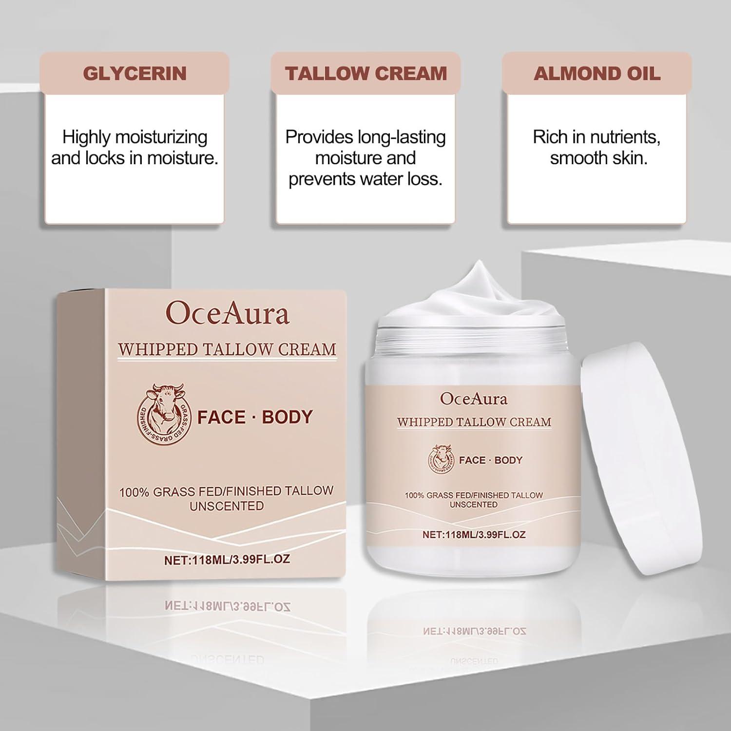 Beef Tallow Cream for Face and Body Skin Care Tallow and Honey Balm ...