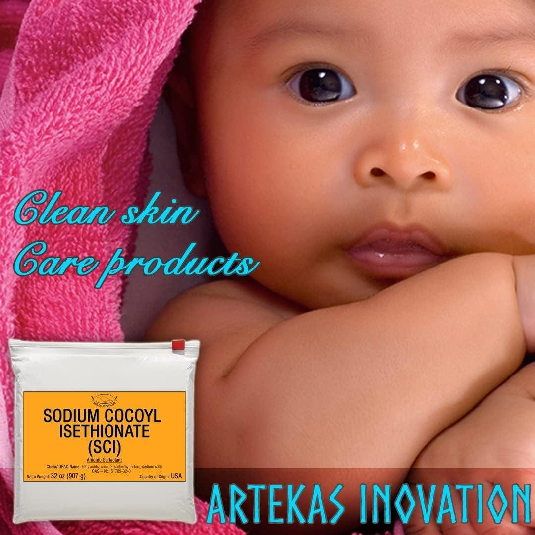 Sodium Cocoyl Isethionate (SCI) Powder 32 oz - Anionic Foaming Surfactant for DIY Solid Shampoo ...