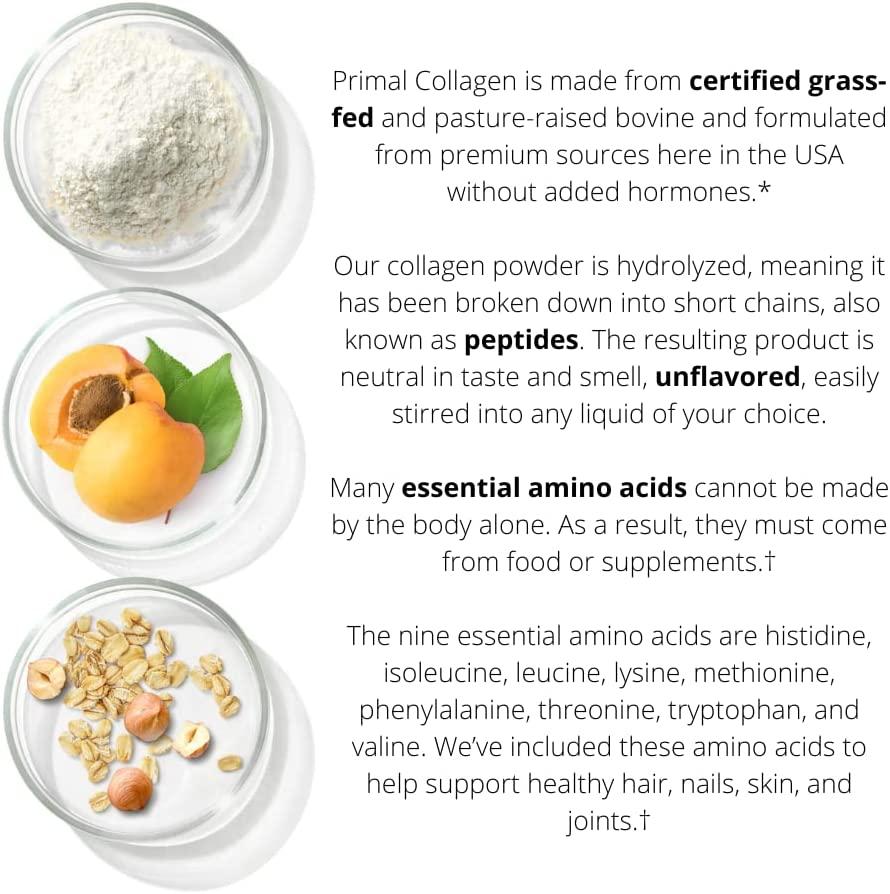 Primal Harvest Collagen Powder - Type I & III Peptides for Hair, Skin ...