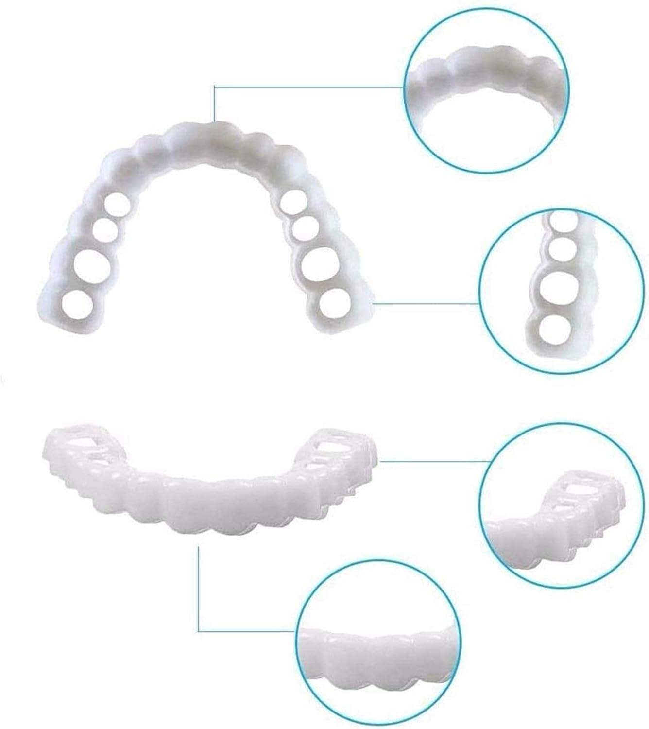 2 Pairs Clip-On Teeth Veneers | Comfortable Fake Teeth for Perfect ...