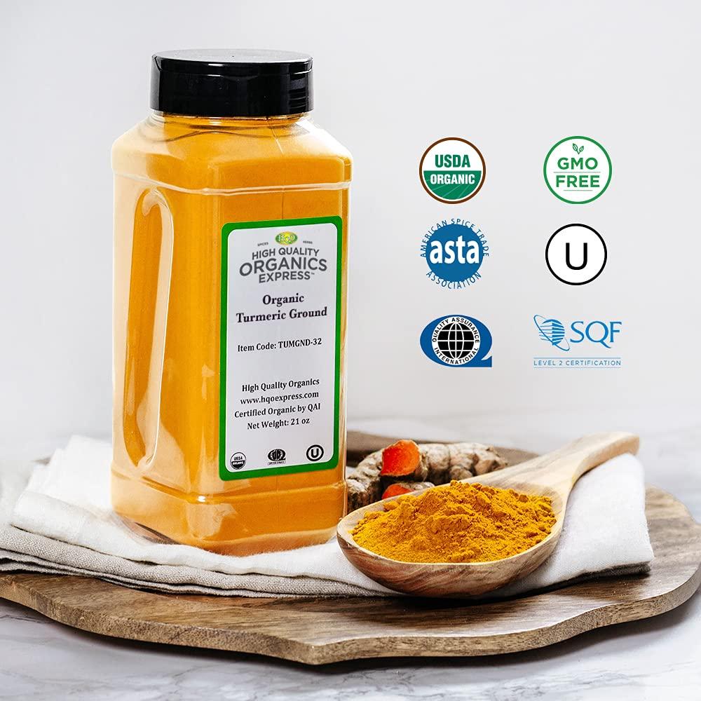 HQOExpress Organic Turmeric Powder with Natural Curcumin | USDA ...