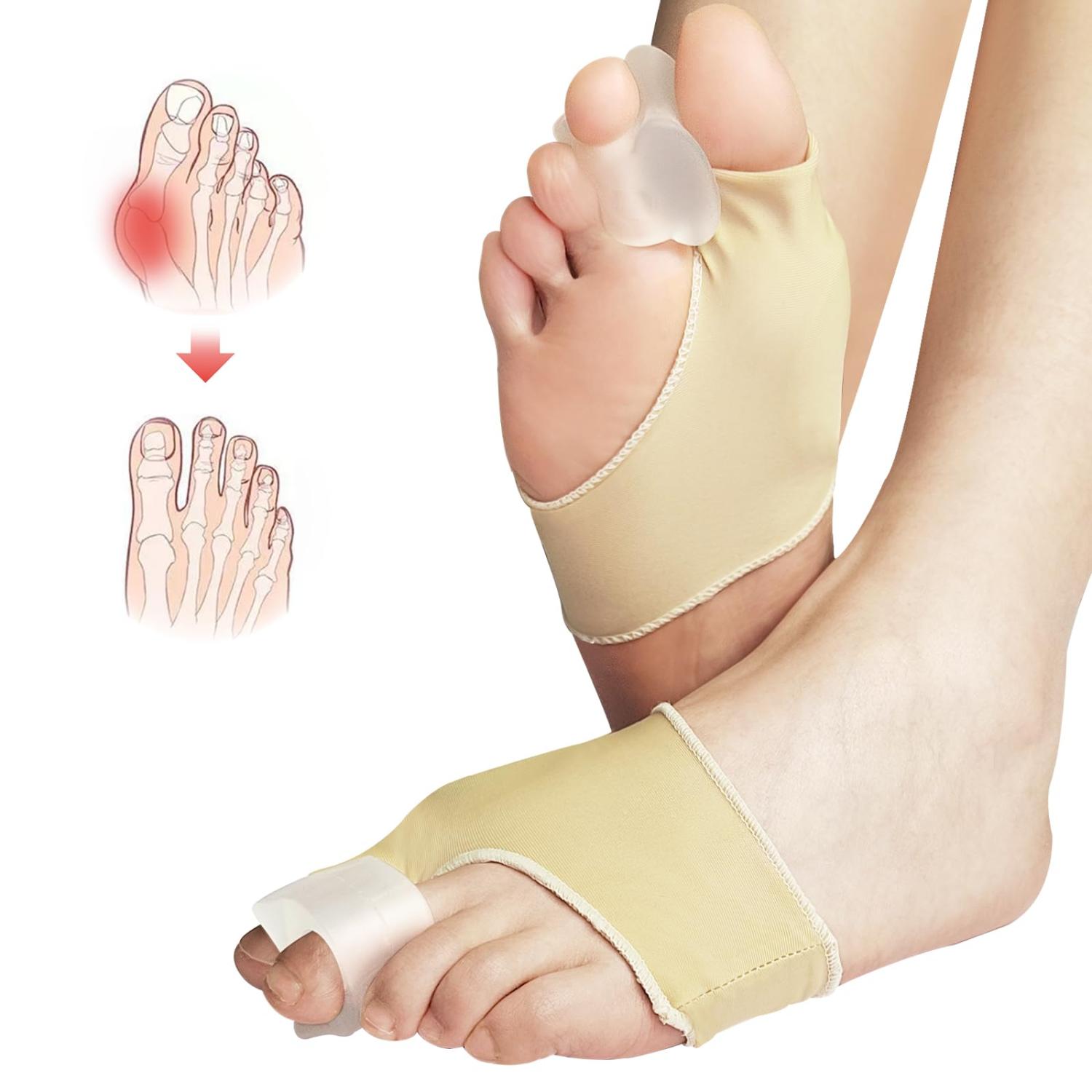 Toe Spreader & Hallux Valgus Socks - 4 Pack Gel Toe Separators for Big ...