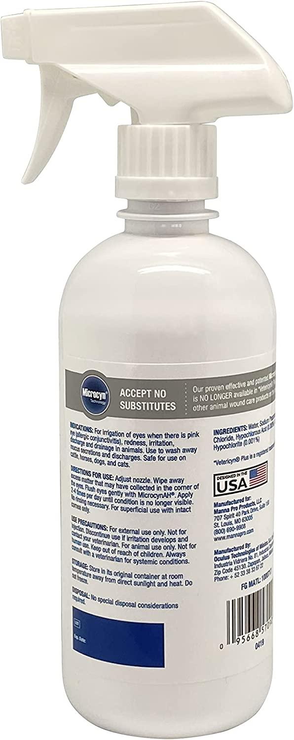 Manna Pro MicrocynAH Ear & Eye Care Pink Eye Spray - Fast Relief for ...