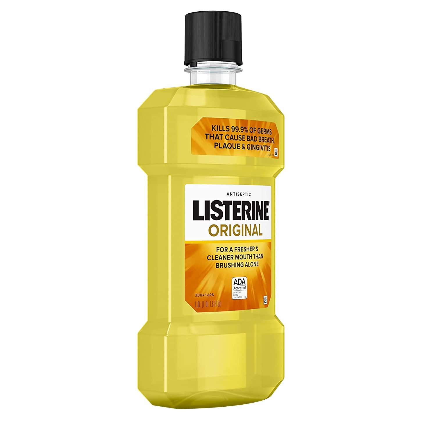 Listerine Original Antiseptic Mouthwash 1L - Kills 99% of Germs for ...
