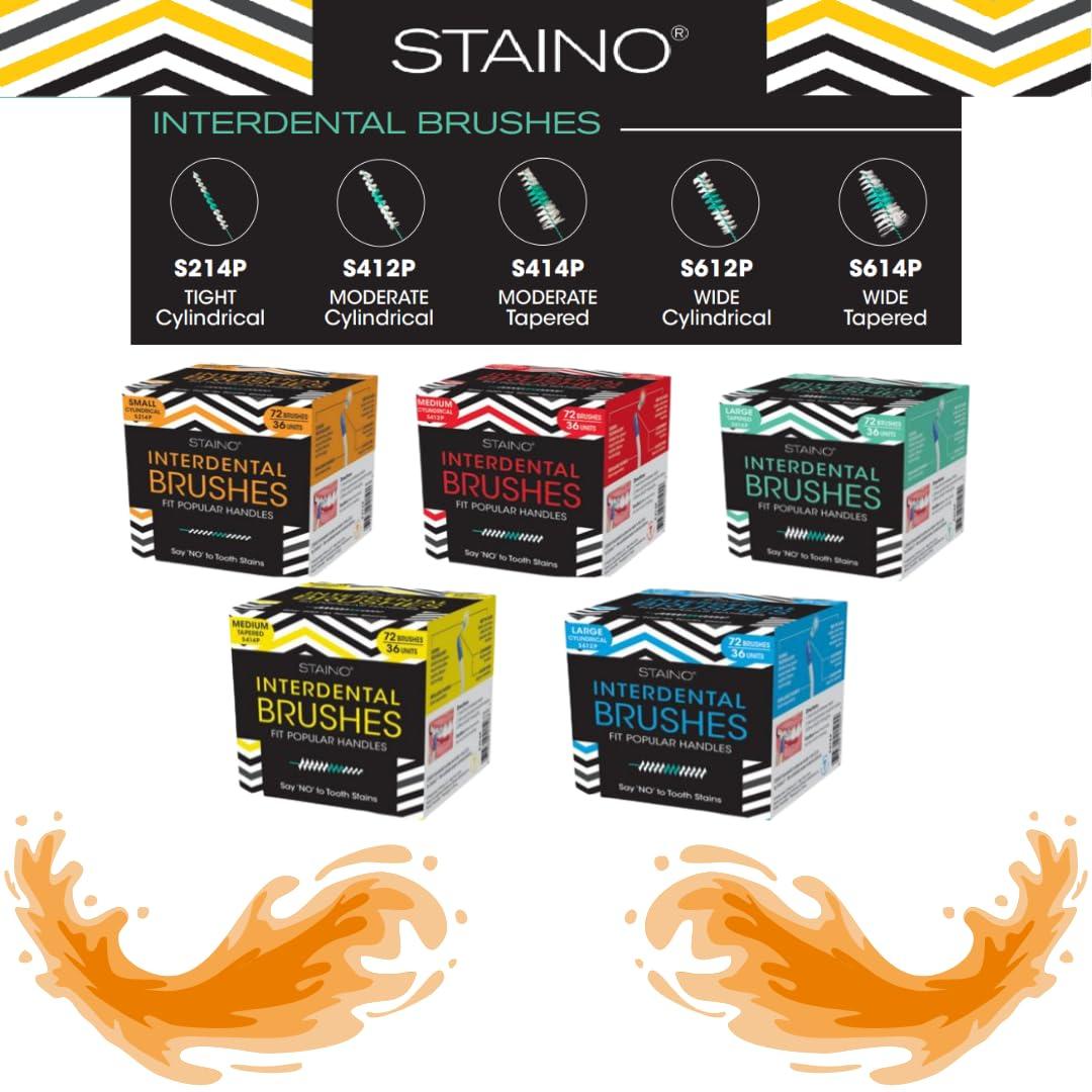 Staino Interdental Brush Refills - Microfine Minis Small Cylindrical 72 ...