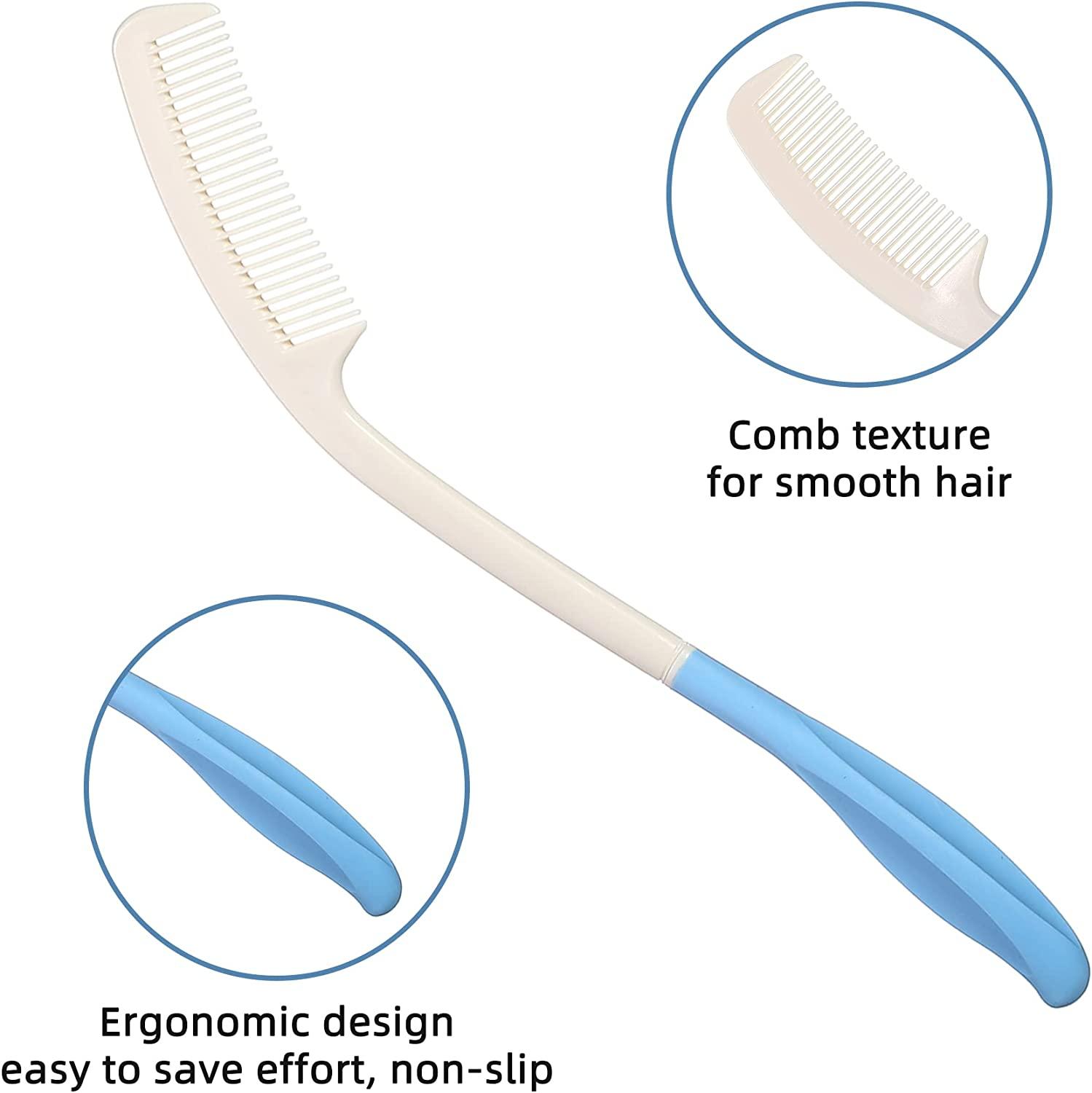 Long Reach Long Handle Soft Comb for Elderly & Hand-Disabled | Easy ...
