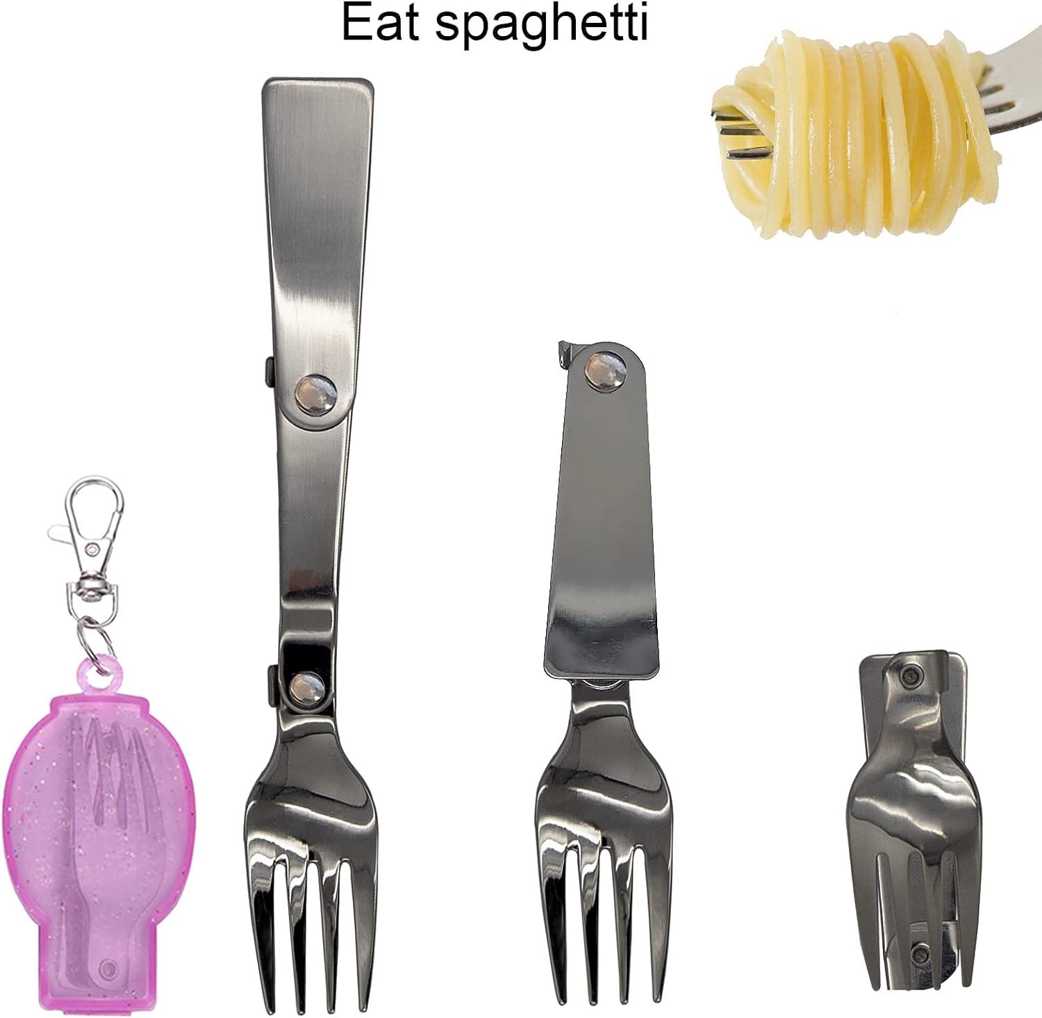 Folding Fork and Spoon Set with Storage Cases - Portable Cutlery for ...