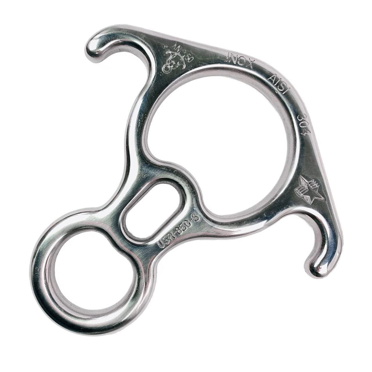 ProClimb 50 kN Rescue Figure 8 Descender - Stainless Steel Belay Device ...