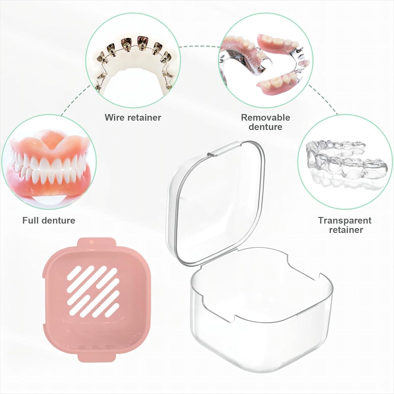 DIDATOOL Denture Cup Denture Bath for Soaking Dentures Denture Case ...