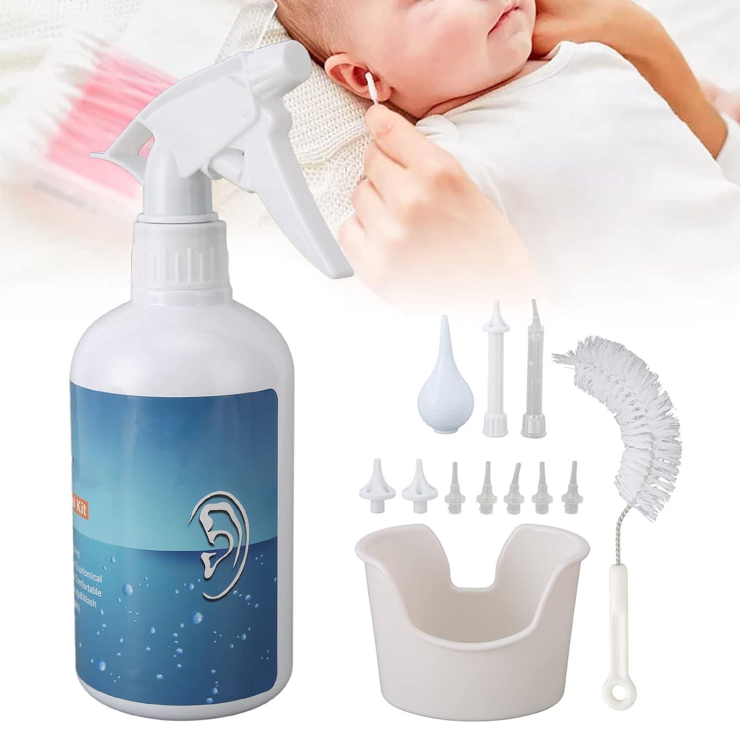 Ear Wax Removal Kit with 7 Rinse Heads - Gentle Ear Irrigation Flushing ...