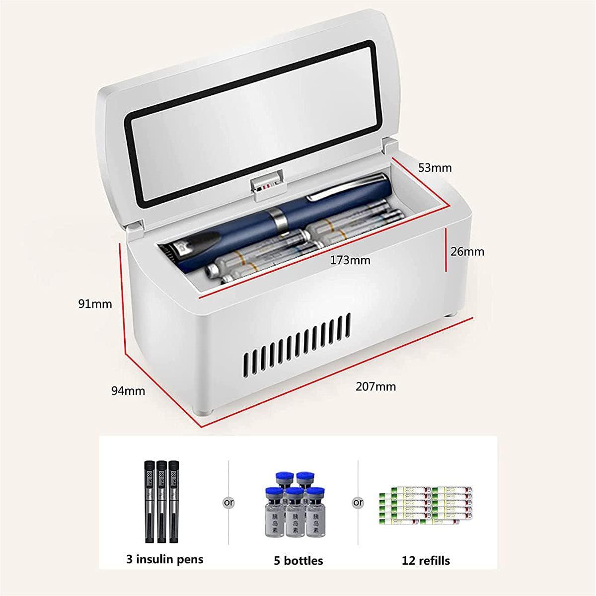 Portable Mini Car Refrigerator Insulin Cooler with LED Display - 2-8 ...