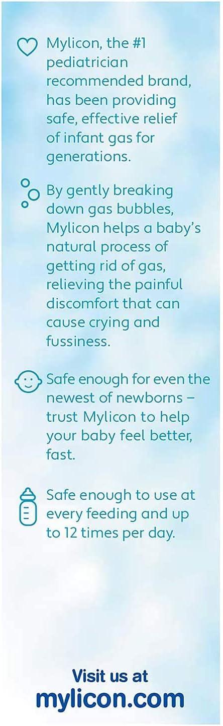 Mylicon Infant Gas Relief Drops 1 oz - Fast-Acting Original Formula for ...
