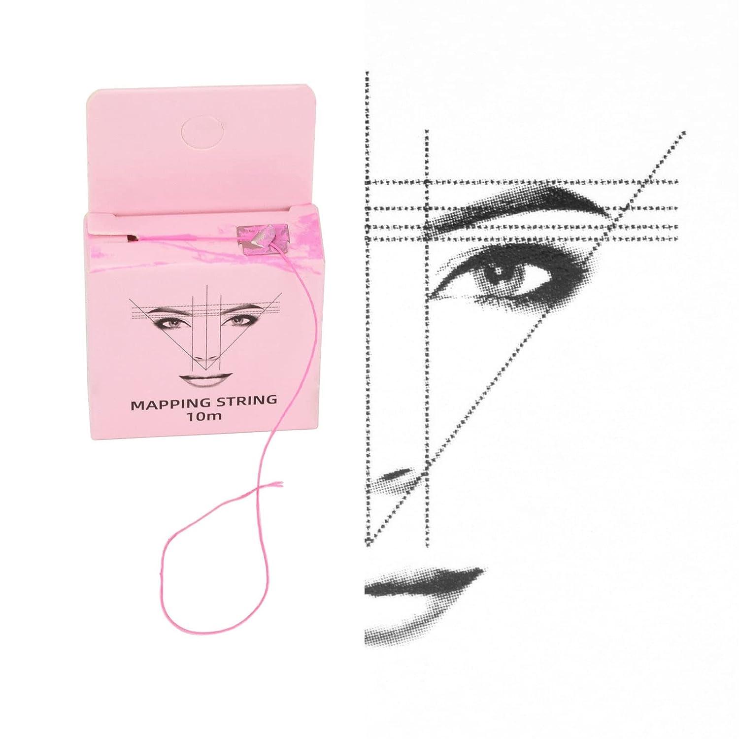 3pcs 32.8ft Microblading String Set - Black/White/Pink | Pre-Inked Mapping String for Eyebrow ...