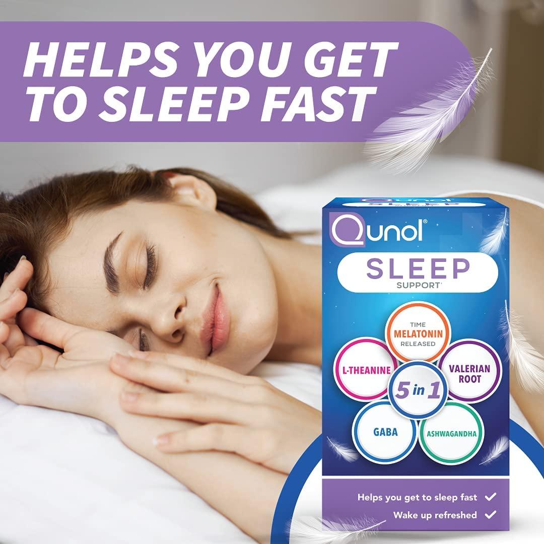 Qunol Sleep Support Supplement | 5-in-1 Non-Habit Forming Sleep Aid ...