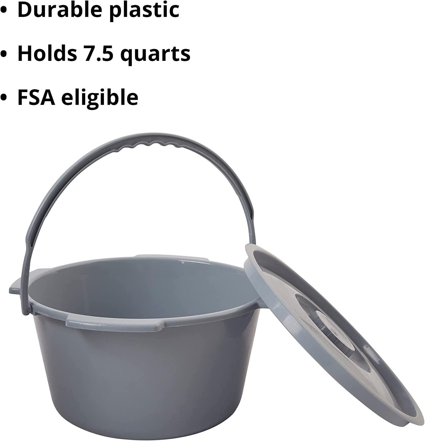 McKesson Commode Replacement Bucket with Handle and Lid - 7.5 qt - 1 ...
