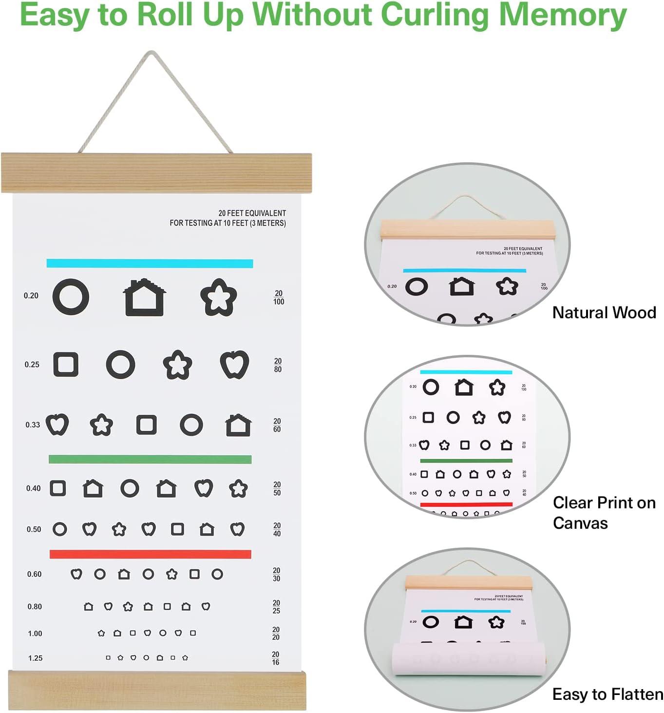 Pediatric Eye Chart for Kindergarten Kids | Visual Acuity Test Wall ...