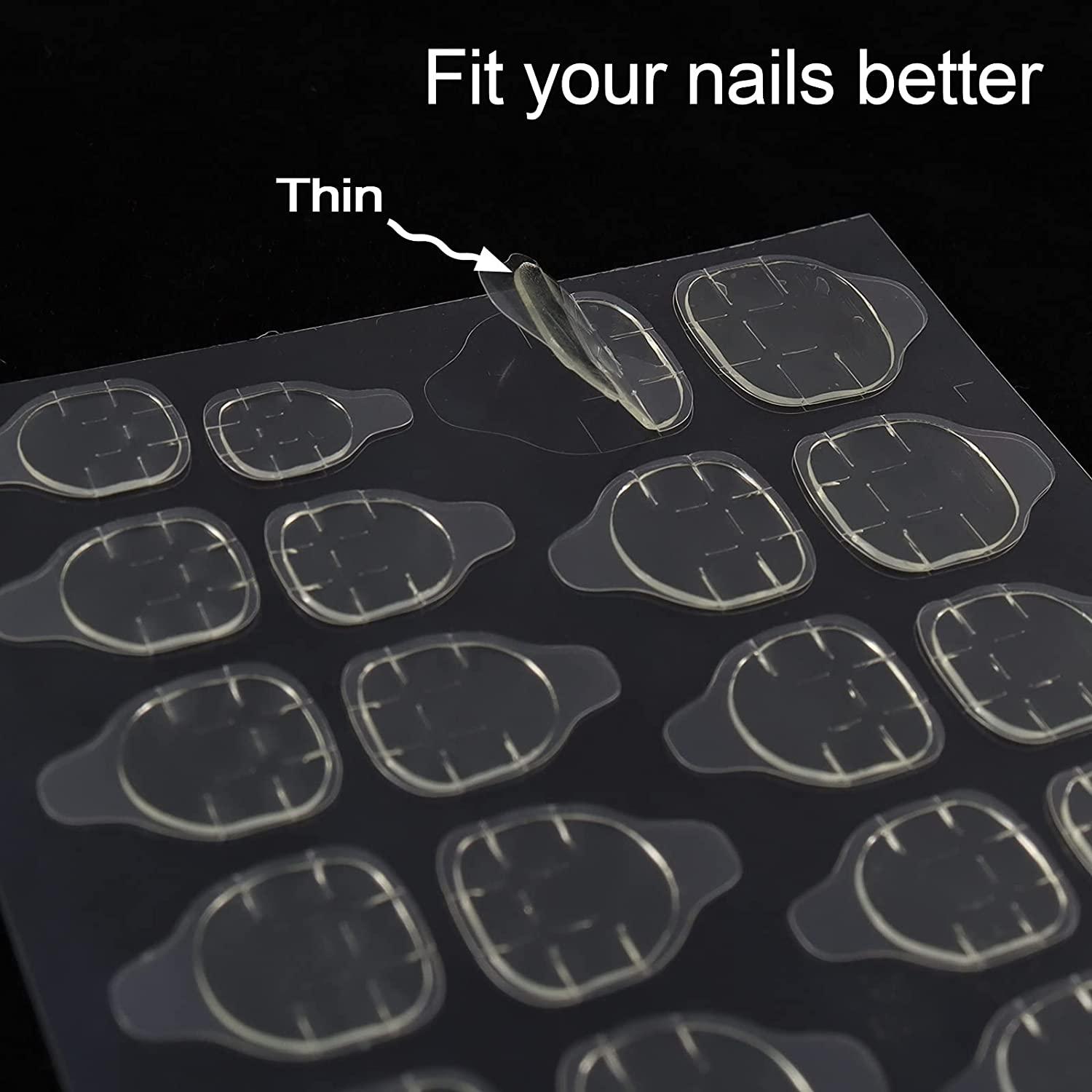 Laza 1200 Pcs Thin Breathable Adhesive Tabs Fake Nail Glue Sticker ...