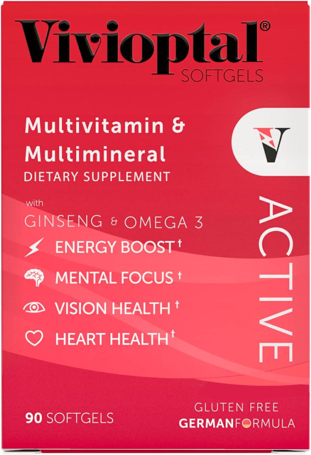 Vivioptal Active 90 Capsules - Multivitamin & Multimineral with Ginseng ...