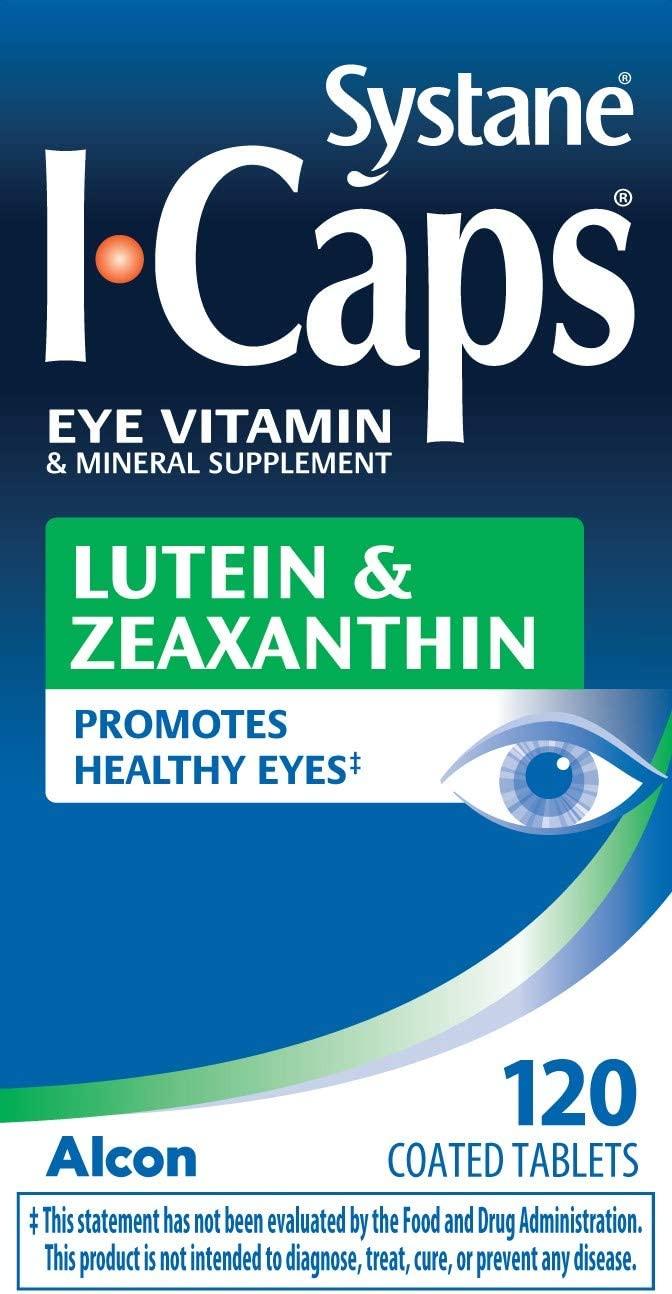 Systane ICaps Lutein & Zeaxanthin Eye Vitamin 120 Coated Tablets - 1 ...