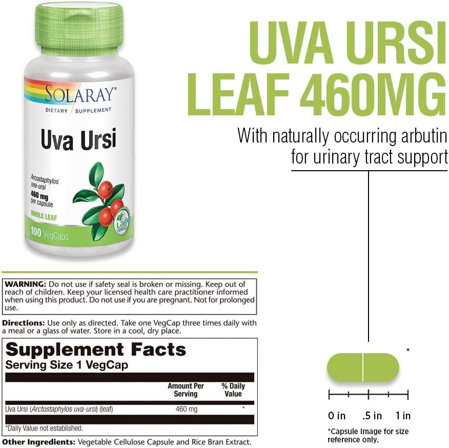 Solaray Uva Ursi 460 mg - 100 VegCaps | Natural Herbal Supplement | Buy ...