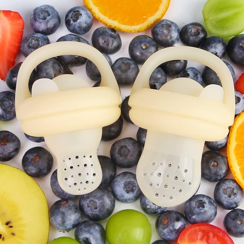 2 Pack Baby Food Feeder Pacifier - Silicone Nibbler & Teether Combo for ...