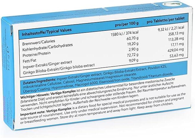 Vertigo Komplex: Natural Vertigo Relief Tablets with Ginkgo Biloba for ...