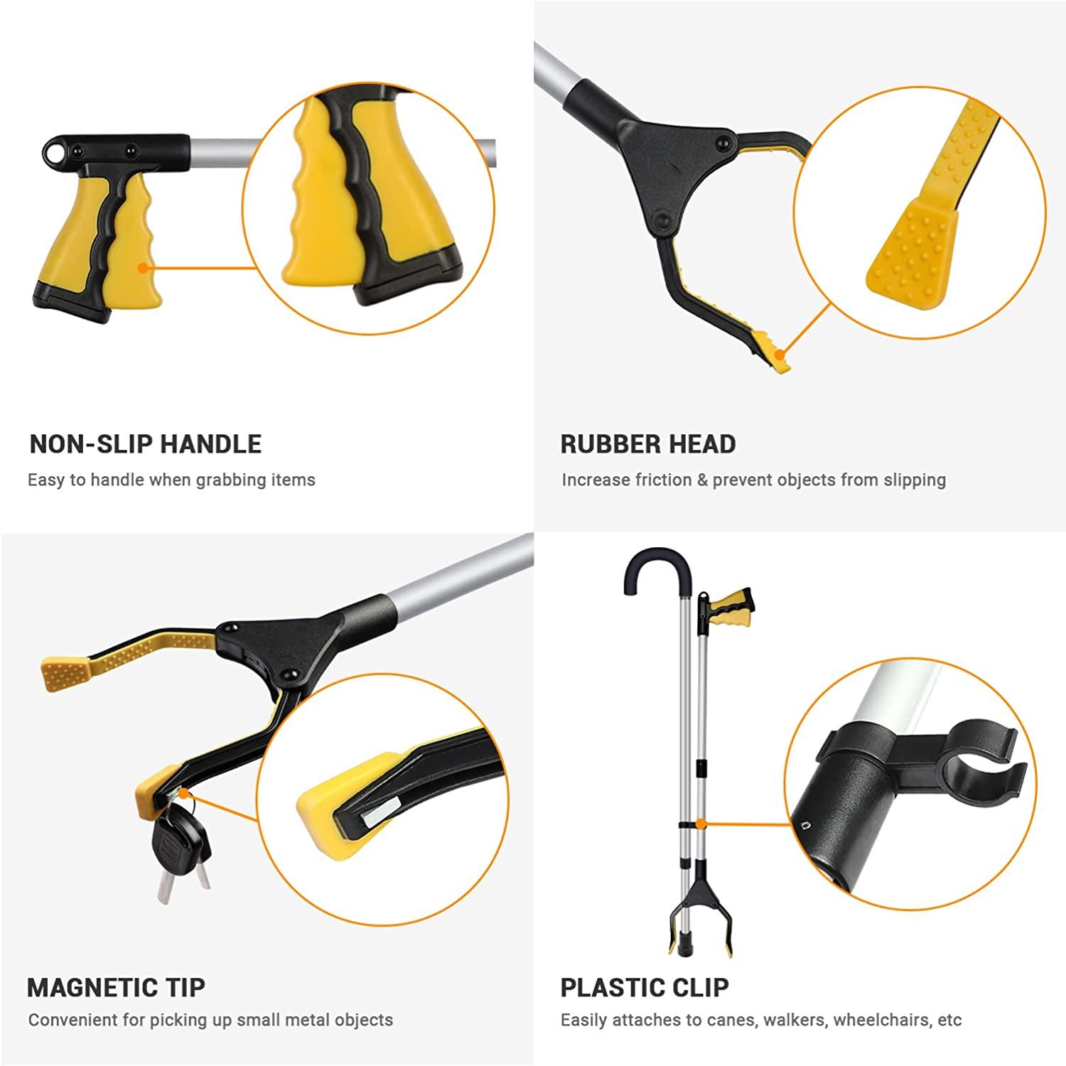 OPOVE 2-Pack 32 Grabber Reacher Tool for Elderly & Seniors - Foldable ...