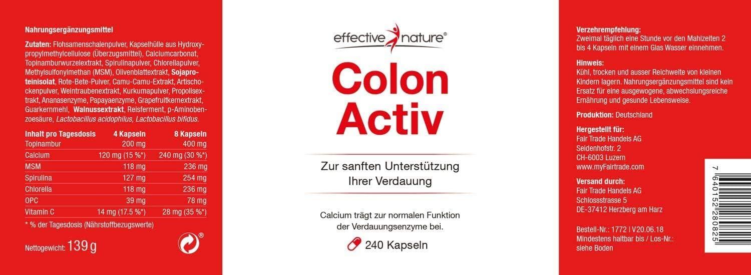 Colon Activ - 240 Capsules | Supports Digestion & Intestinal Health ...