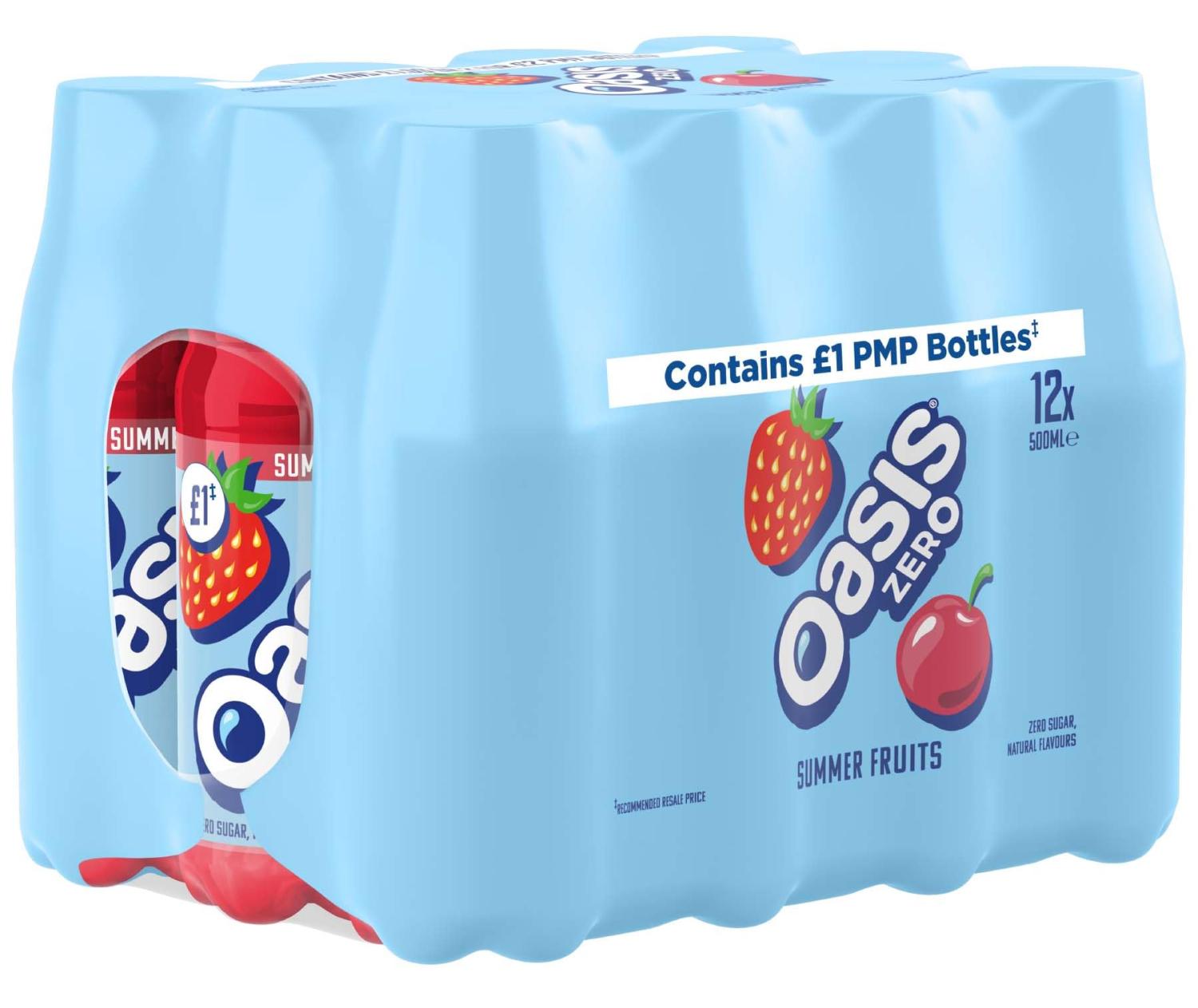 Oasis 12 x 500ml (Zero Summer Fruits) | Buy Now with Express International Delivery | GoSupps.com