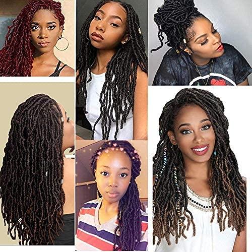 MEDO 7Packs New Faux Locs 24 Inch Crochet Hair Soft Locs Curly Wavy Pre ...