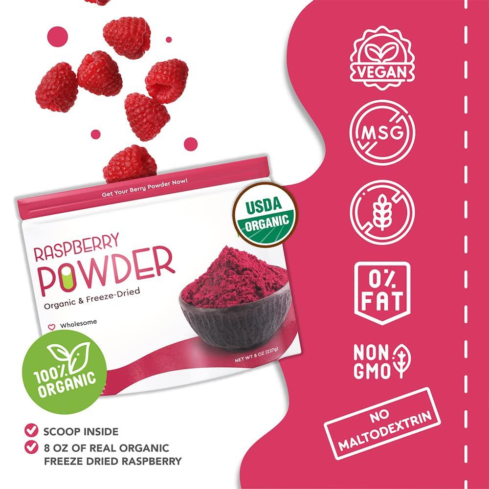 Organic Freeze Dried Raspberry Powder 8 oz | USDA Certified | Organic ...
