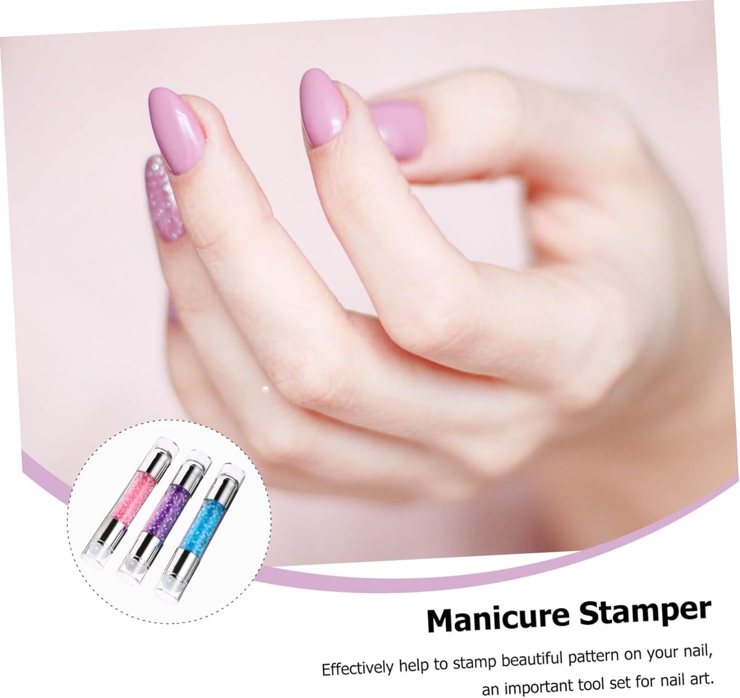minkissy 6 Sets Double-headed Silicone Stamp Acrylic Nail Stamper Nail ...