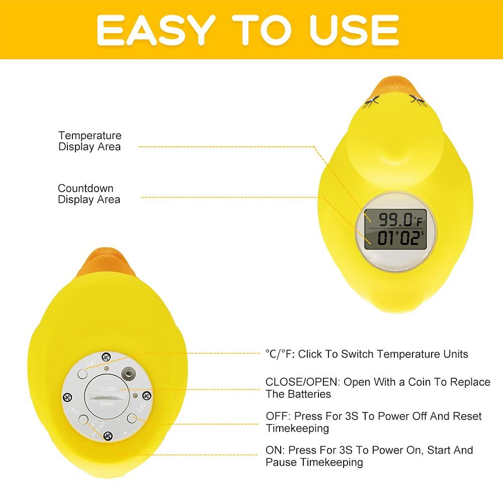 Digital Baby Bath Tub Thermometer - Upgraded Duck Toy with Temperature ...