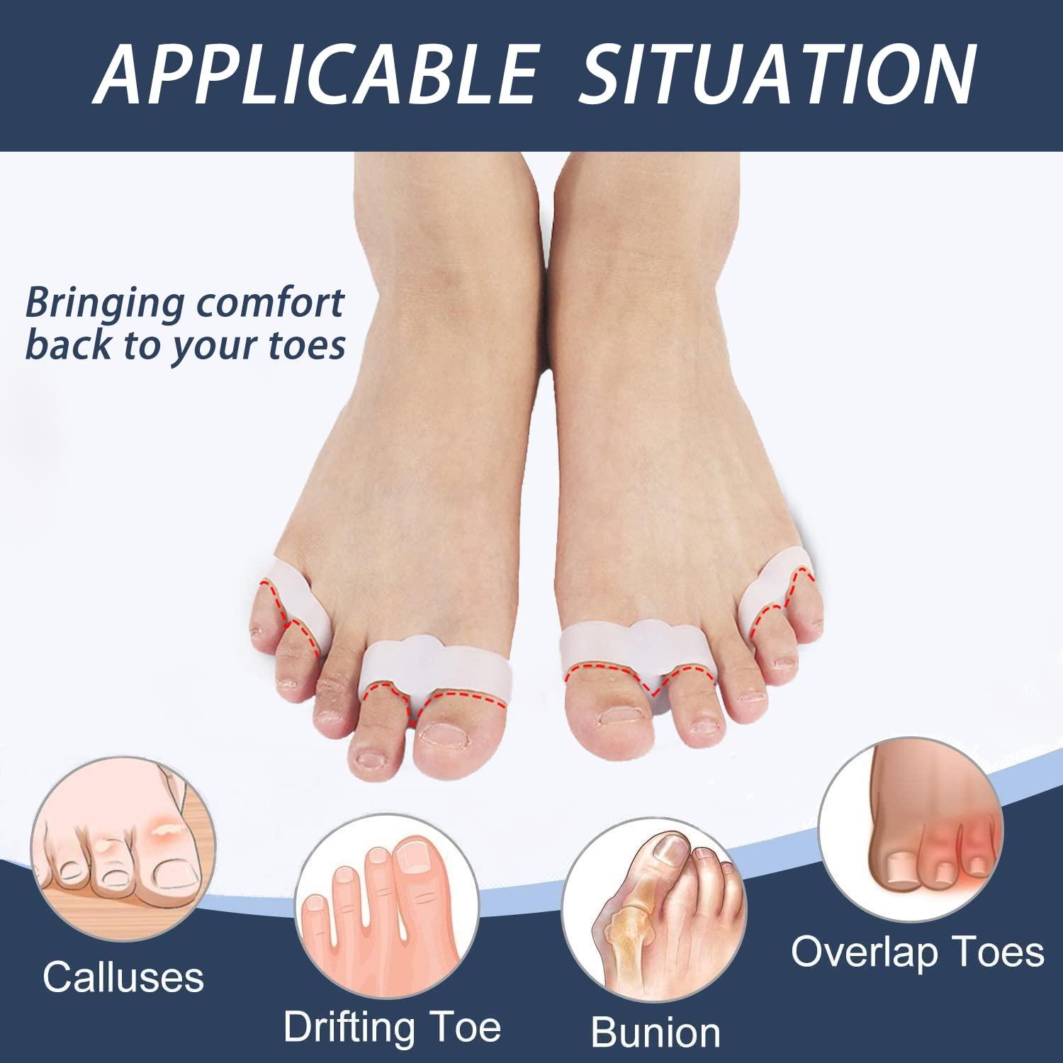 YUTTTPL 8 Pcs Toe Separators with 2 Loops Big Toe 2 Little Toe ...