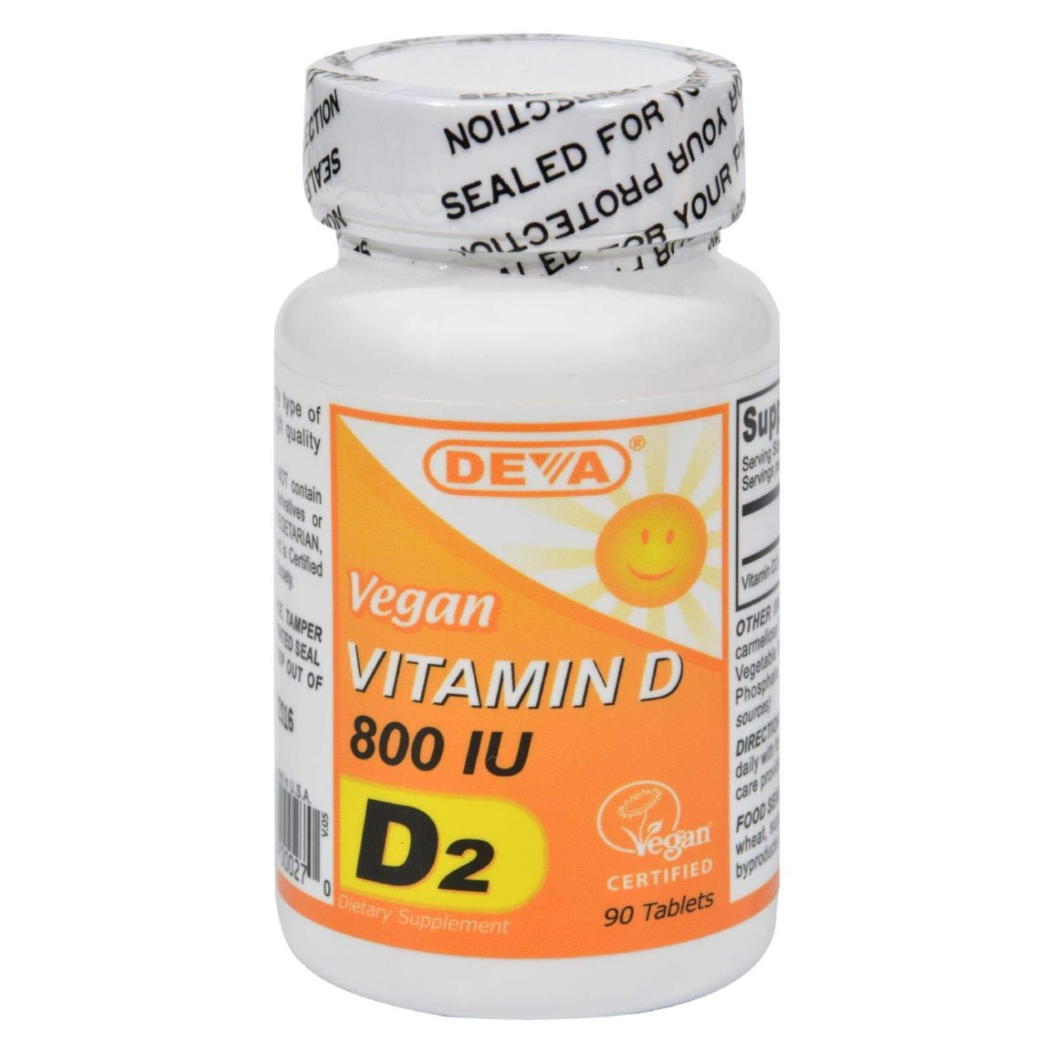 Deva Vegan Vitamin D 800 IU - 90 Tablets | Plant-Based Supplement | Buy ...