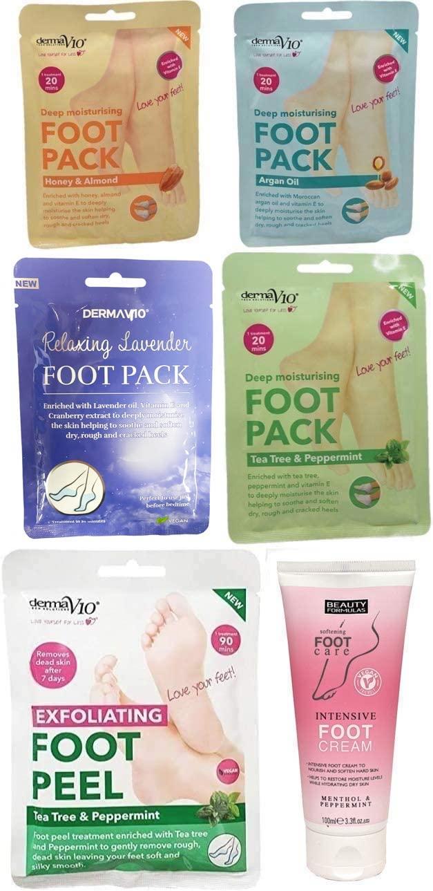 Derma V10 Foot Pack Mask (6 Pack) Deep Moisturising (Lavender) | Buy ...